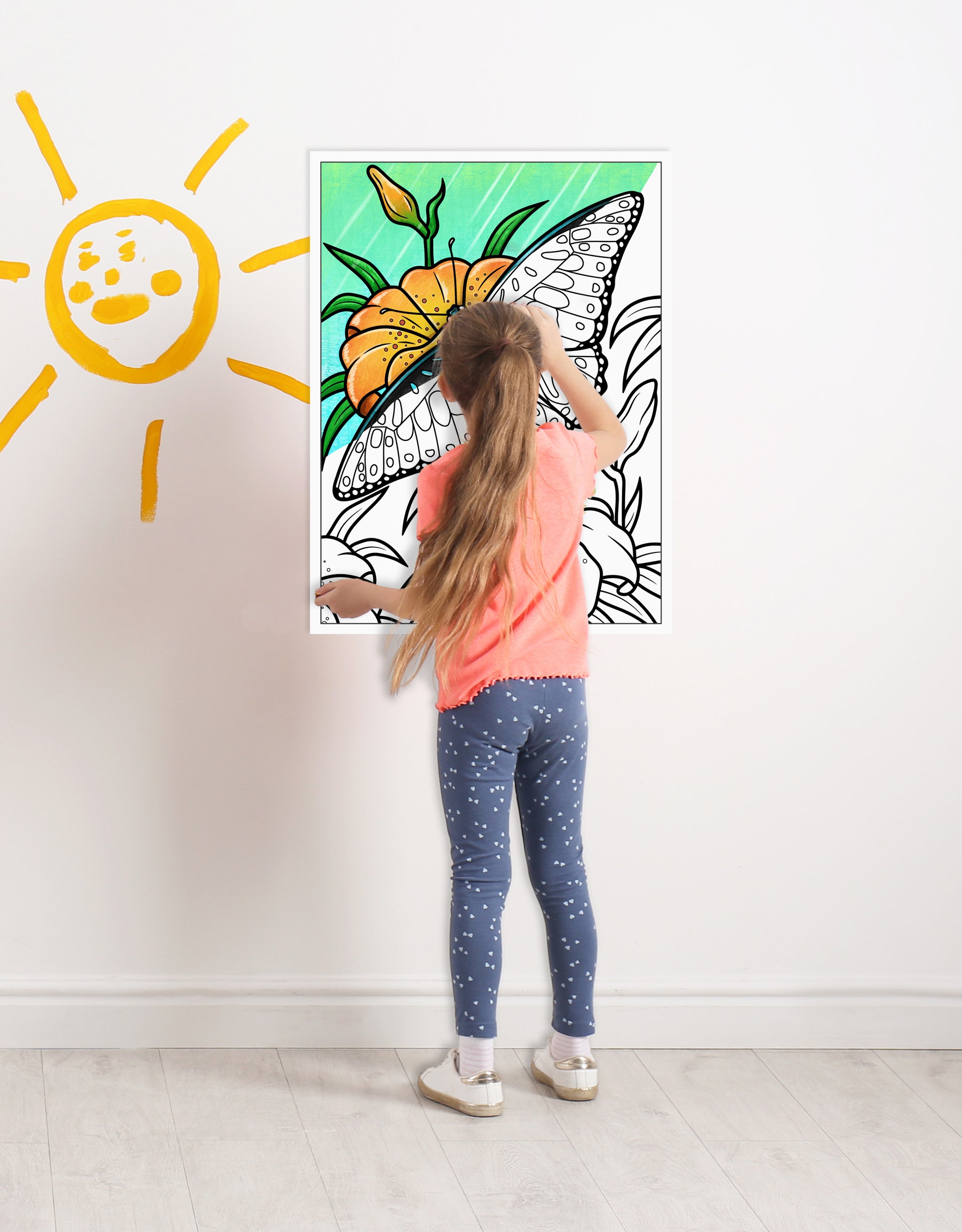 Set of 3, 18x24 Kids Coloring Posters: Butterfly, Praying Mantis ...